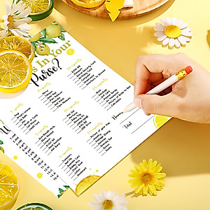 145 Pieces Lemon Bridal Shower Game Bridal Shower Favors Wedding Shower Games Set Include Wedding Games Cards and Pencils for Bride Groom Bachelorette Party Wedding Shower Party Favor