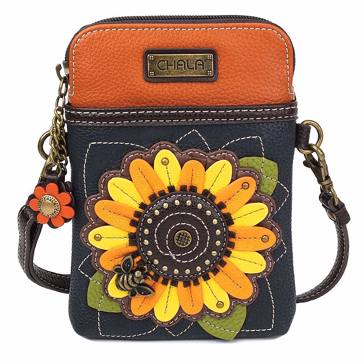Chala Group Chala Handbags Sunflower Cellphone Crossbody Handbag, 5" x 7.5" x 1"