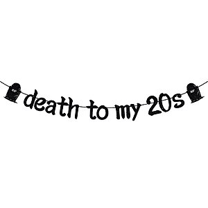 Death To My 20s Banner, Rip Twenties, Cheers to 30 Years, Tombstone Theme 30th Birthday Party Decorations Supplies