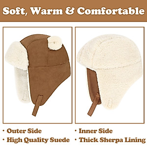 Baby Hat Baby Winter Hats 0-6 Months Baby Boy Hat Baby Boy Winter Hat Sherpa Infant Winter Hat Boy Baby Girl Winter Hat Brown