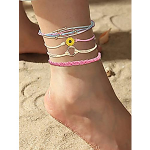 Long tiantian Cute String Bracelets for Women Trendy Summer Stuff Boho Friendship Bracelets Waterproof 4ocean Bracelets Outfits Adjustable Wave Surfer Beach Bracelets Stocking Stuffers