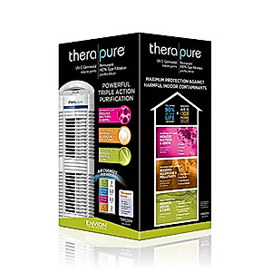 ENVION Therapure TPP220H Triple Action Purifier with 3 Fan Speeds and Built In Handle for Small Spaces up to 210 Square Feet, White