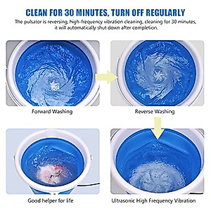 【Upgraded version】10L Mini Washing Machine, USB powered portable foldable ultrasonic turbo washer, Suitable for baby clothes/socks/underwear/bra, home/travel/apartment/dormitory automatic laundry tub