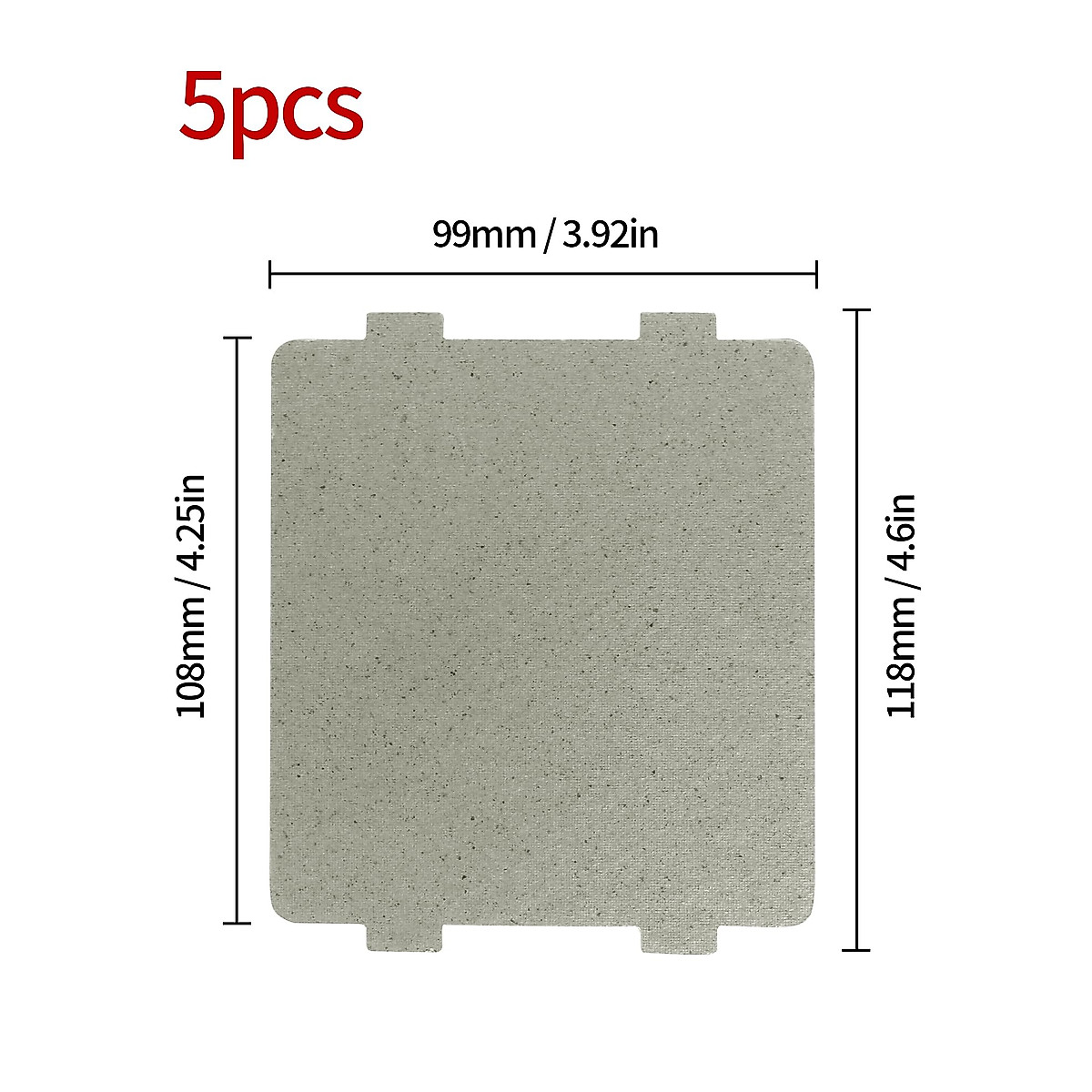 YQBOOM 5 PCS Waveguide Cover, Universal Mica Sheet for Microwave Oven, Cut to Size, 108mmX99mm, 5 Pack