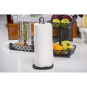 Tablecraft Farmhouse Collection Paper Towel Holder, Black