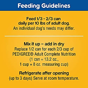 PEDIGREE CHOPPED GROUND DINNER Adult Canned Soft Wet Dog Food Variety Pack, Filet Mignon Flavor and With Beef, 13.2 Ounce (Pack of 12)
