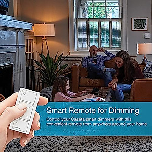 Lutron Pico Smart Remote Control for Caseta Smart Dimmer Switch, 2-Button with Raise/Lower, PJ2-2BRL-GIV-L01, Ivory