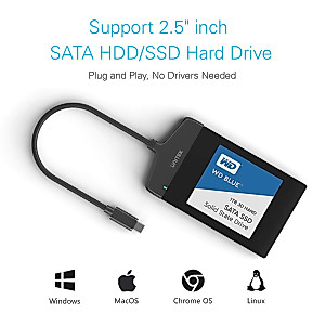 [Bundle] Unitek 4-Port USB 3.0 Hub Long Cable with Micro USB Charging Port and USB C Hard Drive Adapter