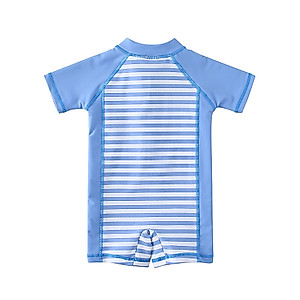 Wishere Boy's Rash Guard Shirt Upf 30+ Swimsuit, New Stripe, 6-12 Months