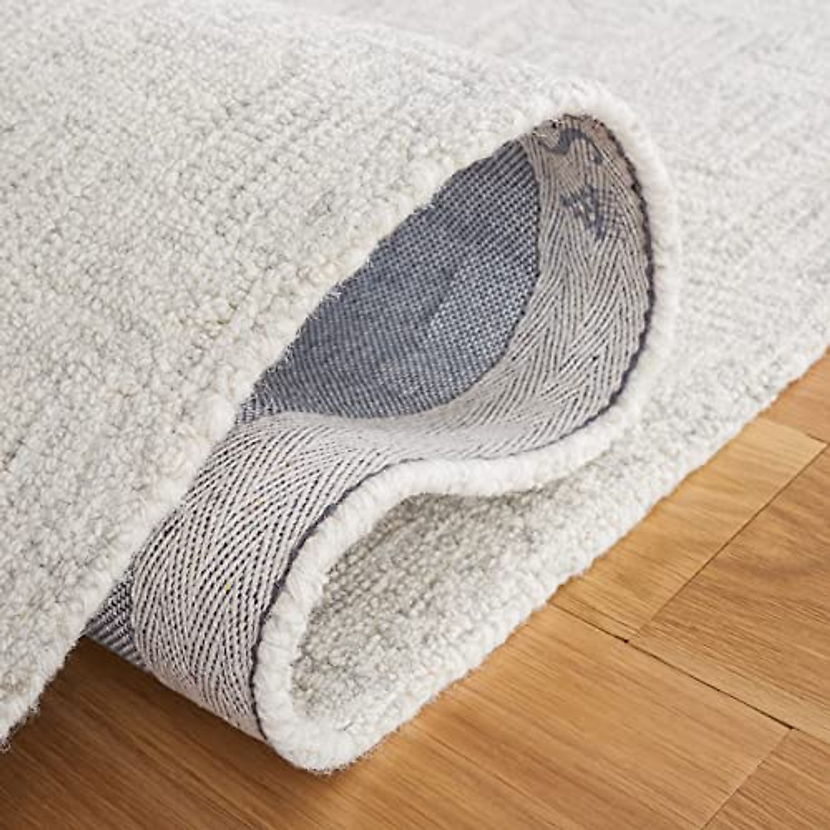 SAFAVIEH Micro-Loop Collection 8' x 10' Light Grey/Ivory MLP537F Handmade Premium Wool Area Rug