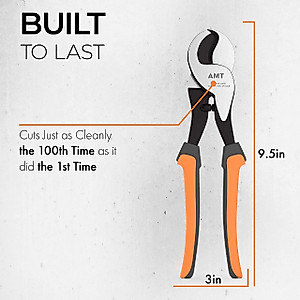 AMERICAN MUTT TOOLS 10 Inch Cable Cutters Heavy Duty Shears | Heavy Duty Wire Cutters for Copper and Audio Wire | Battery Cable Cutter Tool, Cable Cutters Electrical | Big Wire Cutters Heavy Duty