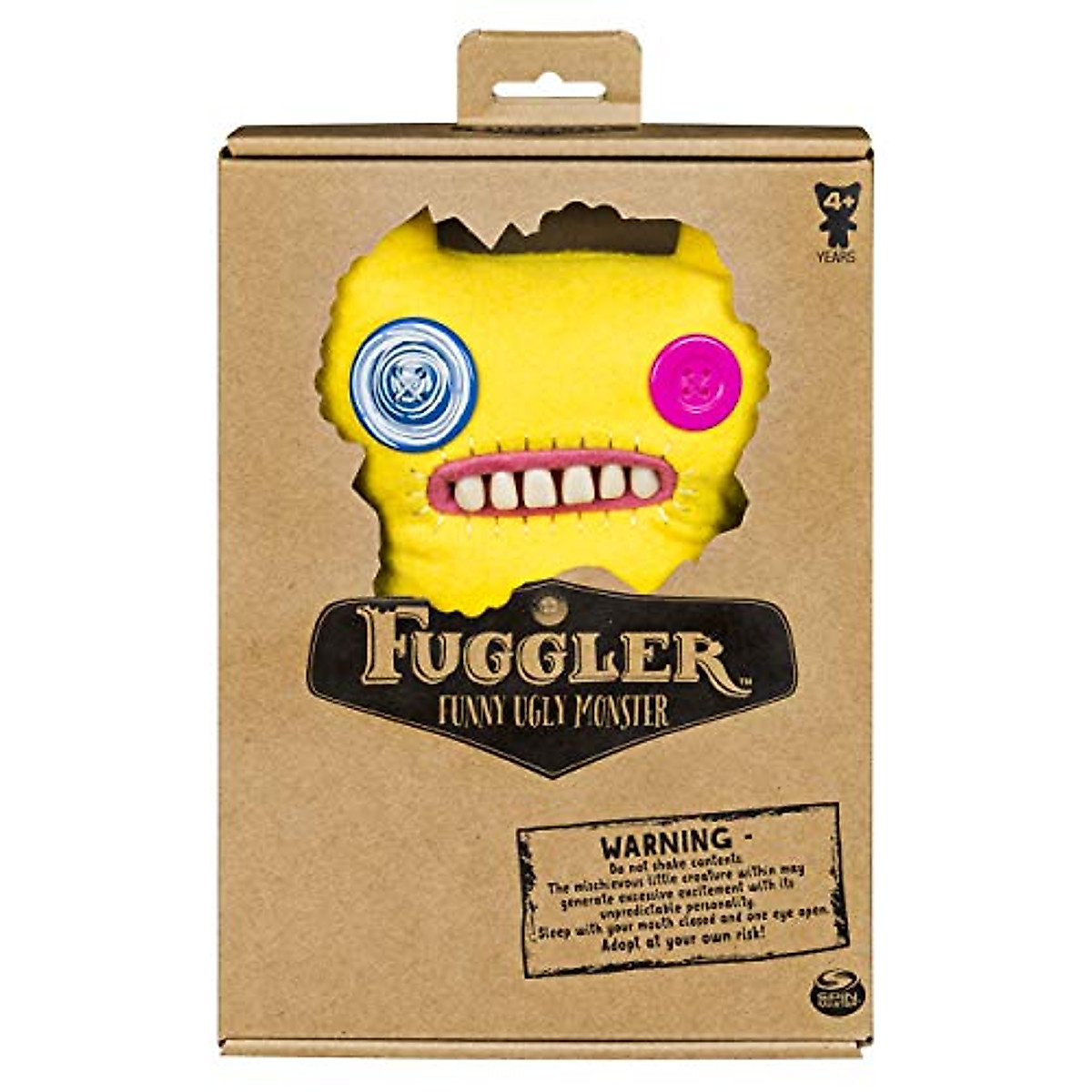 Fuggler Spin Master Funny Ugly Monster Deluxe Stuffed Animal Medium 9" Plush (Indecisive Monster, Yellow)
