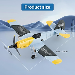 OMNANGO RC Plane 3 Channel BF-109 Airplane,2.4GHz 6-axis Gyro Stabilizer RTF Glider Aircraft Plane or Beginners Adults Kids with Xpilot Stabilization System Fighter