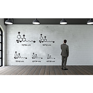 DEKADRON Metal Wall Decor, THC Molecule, Home Living Room Decor, Wall Sign, Metal Wall Art, Interior Decoration, Indoor Outdoor Hangings (60x36cm)
