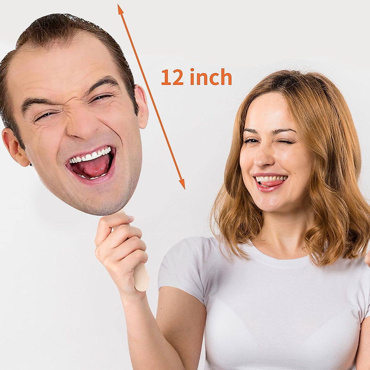 EnjoyView Custom Big Head Cutout, Fun Fathead on a Stick, Fat Head Cardboard Customize, Personalized Face Signs, Upload Your Photo, Coroplast, 1 Piece, 12” Tall