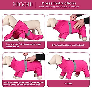 MIGOHI Small Dog Coat, Full Body Winter Dog Sweater with Legs, Turtleneck Warm Dog Pajamas Fleece Pjs Comfy Pullover for Small Medium Dogs, Zip Up Dog Onesie Jammies Pet Apparel Jumpsuit for Puppy