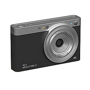 Portable Digital Camera for Photography, 50 Million Pixels Vlogging Camera, 1080P Camera with 2.88'' IPS Screen, 16X Zoom Compact Portable Mini Rechargeable, Gifts for Students Teens Adults (Black)