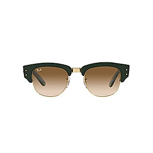Ray-Ban Unisex Sunglasses Green On Gold Frame, Light Brown Lenses, 53MM