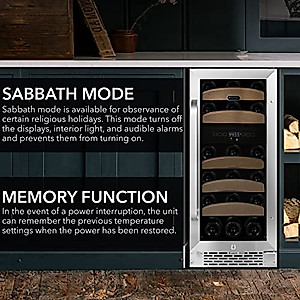 Whynter BWR-281DZ 28 Bottle Dual Temperature Zone Built-in Wine Refrigerator