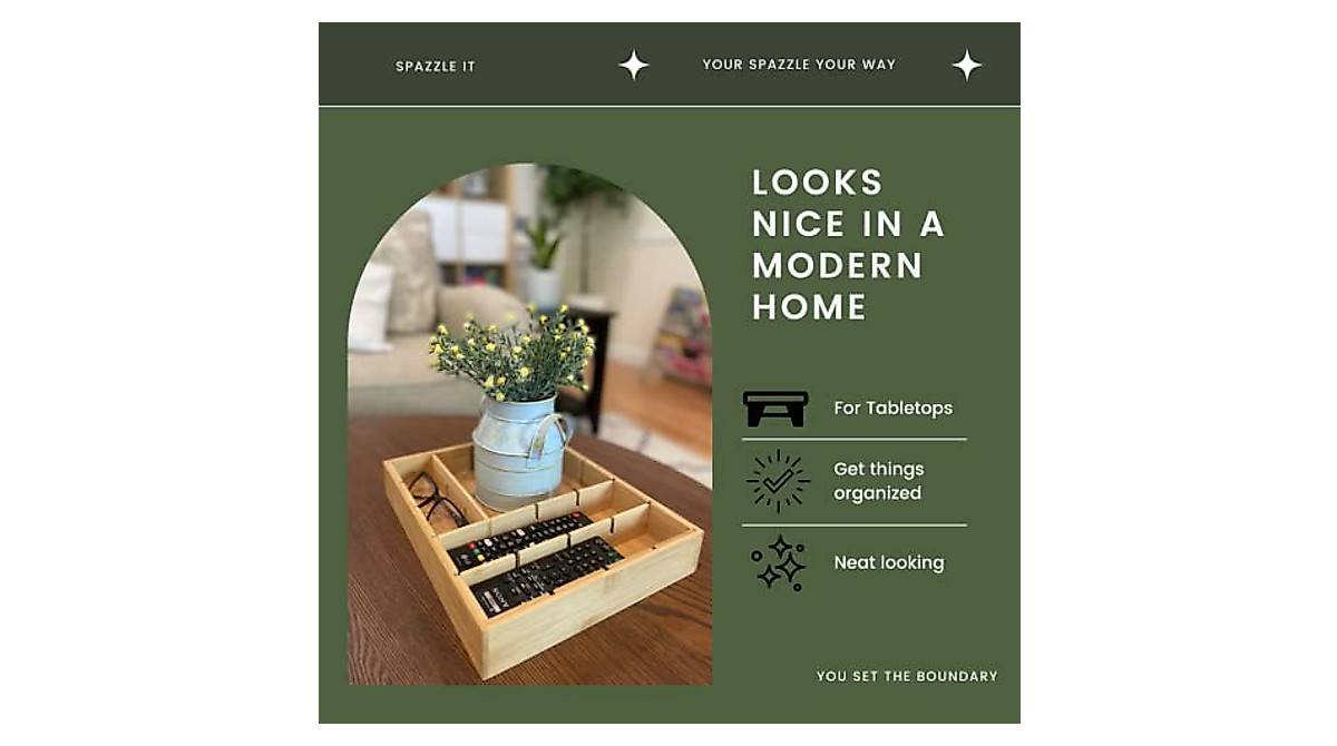 SPAZZLE Lite: 18 PCS Bamboo Organizer for Every Room