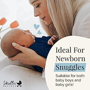 Stroller Society Newborn Baby Take Home Outfit and Hat Set, Cozy Gender Neutral Baby Clothes, Comfy Newborn Outfit for Boys and Girls, Stylish Newborn Clothes, 0 to 3 months old, Navy Blue