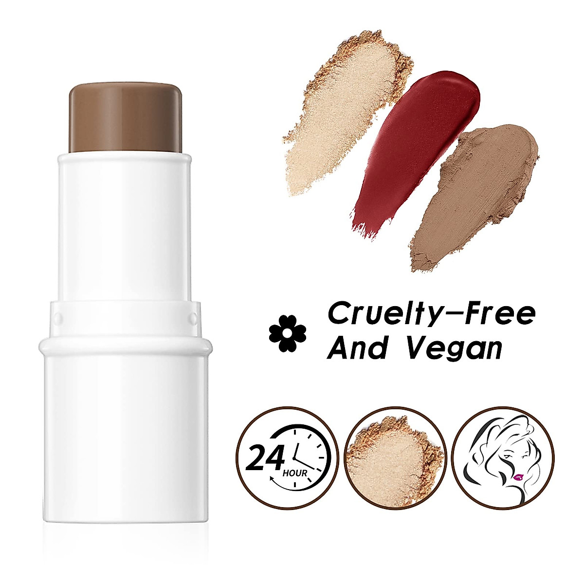 Yeweian Contour Stick, Face Concealer Stick, Bronzer Facial Repair 3D Wonder Stick Face Body Shading Stick Foundation Cream (03 Contour Stick)