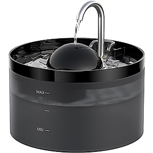 UIOOQ Cat Water Fountain, Pet Waterer Fountain with Ultra Silent Pump, Activated Carbon Filter Keep Water Fresh, 2.2L Capacity, Faucet Design, Anti Sputtering, Suit for All Kinds of Cat