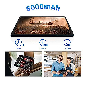 Android 11 Tablet 10inch Phablet, Large Storage 64GB Tablets Dual Stereo Speakers 512GB Expand, Octa-core Processor 3GB RAM 6000mAh Big Battery 10.1'' IPS HD Screen Google Tableta Tab