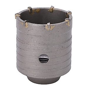 Carbide Hole Saw Drill Bit, 60mm Carbide Hole Saw Concrete Core Drill Bits, Hole Saw Kit Hollow Drill Pipe Drilling Reamer for Wall Stone Concrete Bricks Tungsten Tips Hollow Hole Cutter for Brick