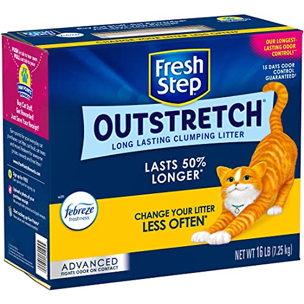 Fresh Step Outstretch, Clumping Cat Litter, Advanced, Extra Large, 32 Pounds total (2 Pack of 16lb Boxes)