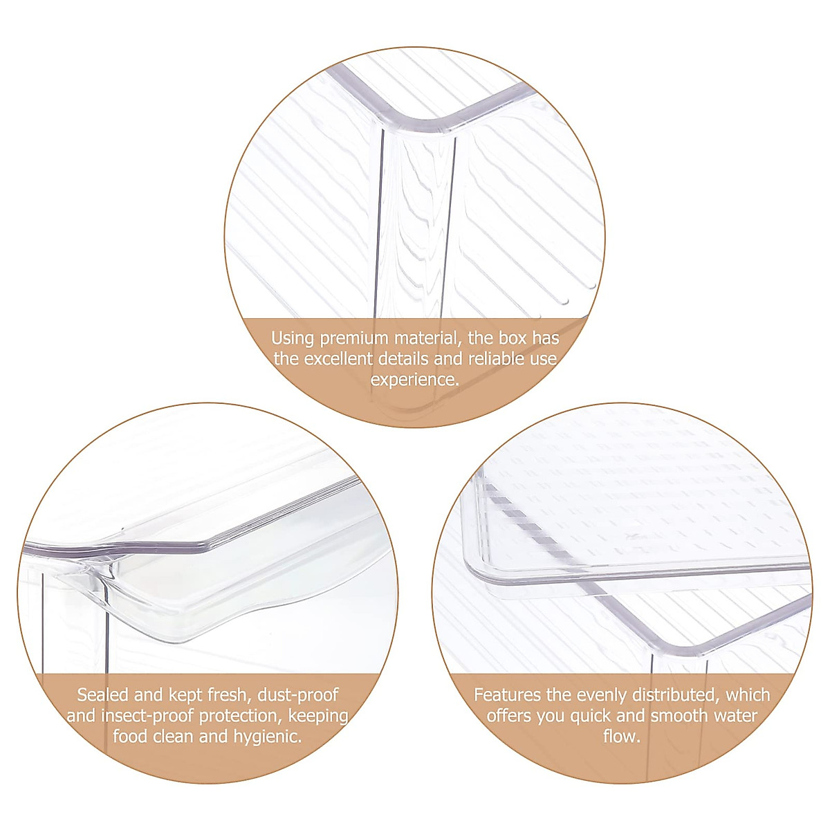 FOMIYES 1pc Refrigerator Storage Box Fridge Organizer Clear Plastic Storage Bins Fruit Container Desk Fridge Cabinet Kitchen Fridge Food Container Fruit Box The Pet With Cover