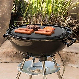 Onlyfire Round Pizza Grilling Stone for Oven, BBQ and Grill - 15” Non-Stick Black Ceramic Baking Stone for Pies, Pastry Bread, Calzone - Home Kitchen Accessories