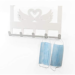 Mango Steam Over-The-Door Organizer Hanger for Towels, Hats, Hoodies, Coats, Backpacks, & Keys (Swan, White)