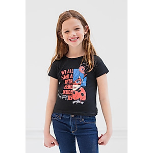 Miraculous Ladybug Little Girls 2 Pack T-Shirts Polka Dots Black/Red 5