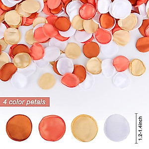 DEEMEI 400pcs Silk Rose Petals for Wedding Artificial Flower Petals Bulk for Basket Fall Wedding Aisle Runner Bridal Shower Table Decor(Orange)