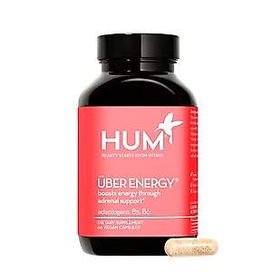 HUM Uber Energy - Adrenal & Energy Support Supplement with Ashwagandha Root & Vitamin B - Designed for Stress Relief, Adrenal Health, Memory and Focus (60 Vegetarian Capsules)