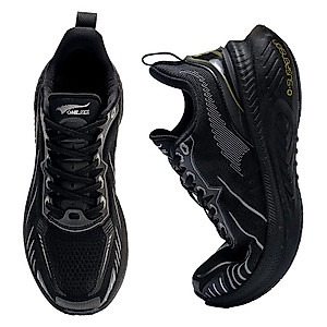 Mens Workout Shoes for Gym Lifting Cross Trainer Comfortable Crossfit Wide Toe Box Athletic Sports Running Shoes Black Size US Men 8.5