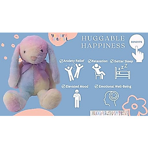 Huggable Happiness Weighted Stuffed Animals | Weighted Plush Toy for Anxiety, Calm and Comfort | Therapeutic Sensory Weighted Plushies Animal | Cute Stuffed Animals | 18in - 3lb