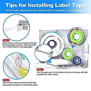 Replacement for Brother Ptouch TZe-221 9mm Label Tapes Bundle with Replace 12mm TZe Label Tape, Black on White, (Total 11-Pack)