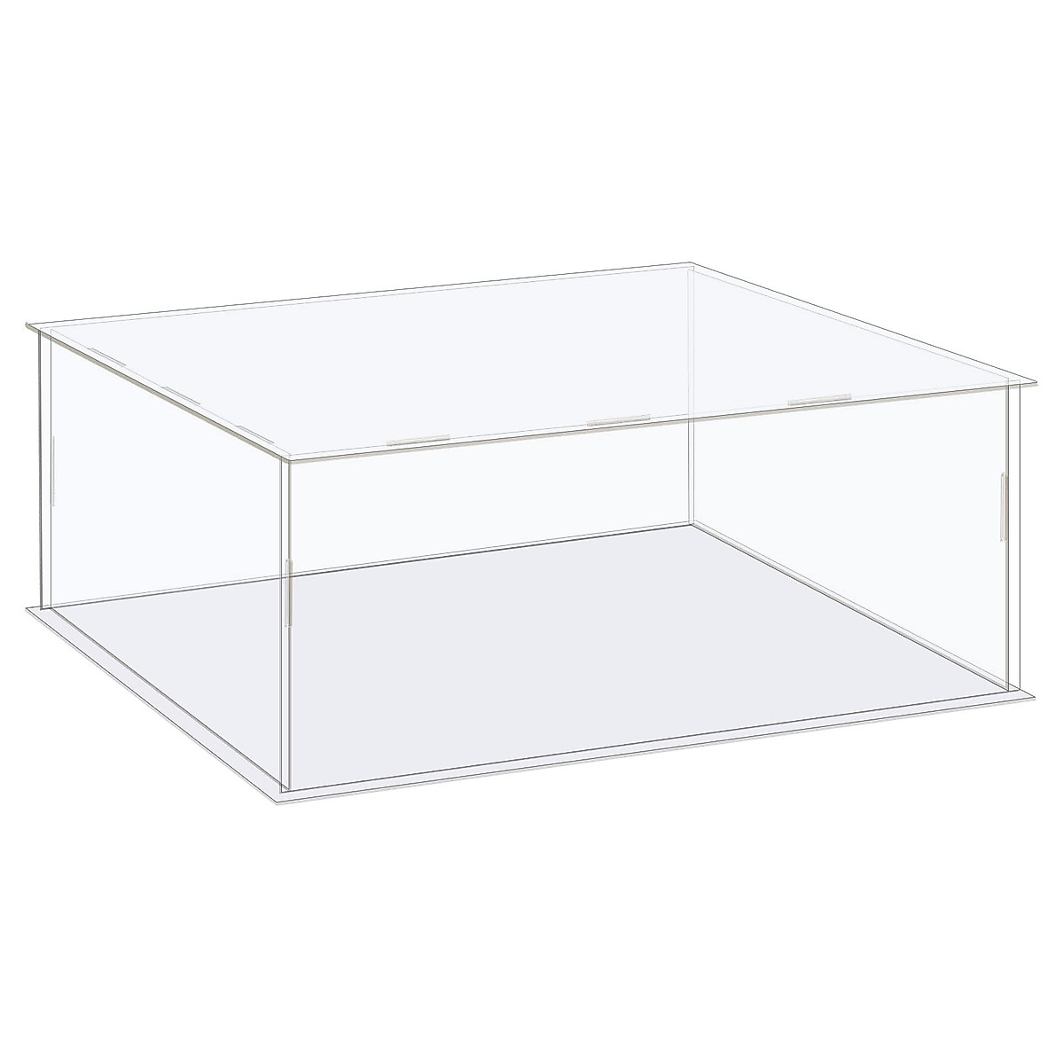 MECCANIXITY Acrylic Display Case Box Clear Dustproof Protection Showcase 14.1x12.2x6.3 Inch for Collectibles Display