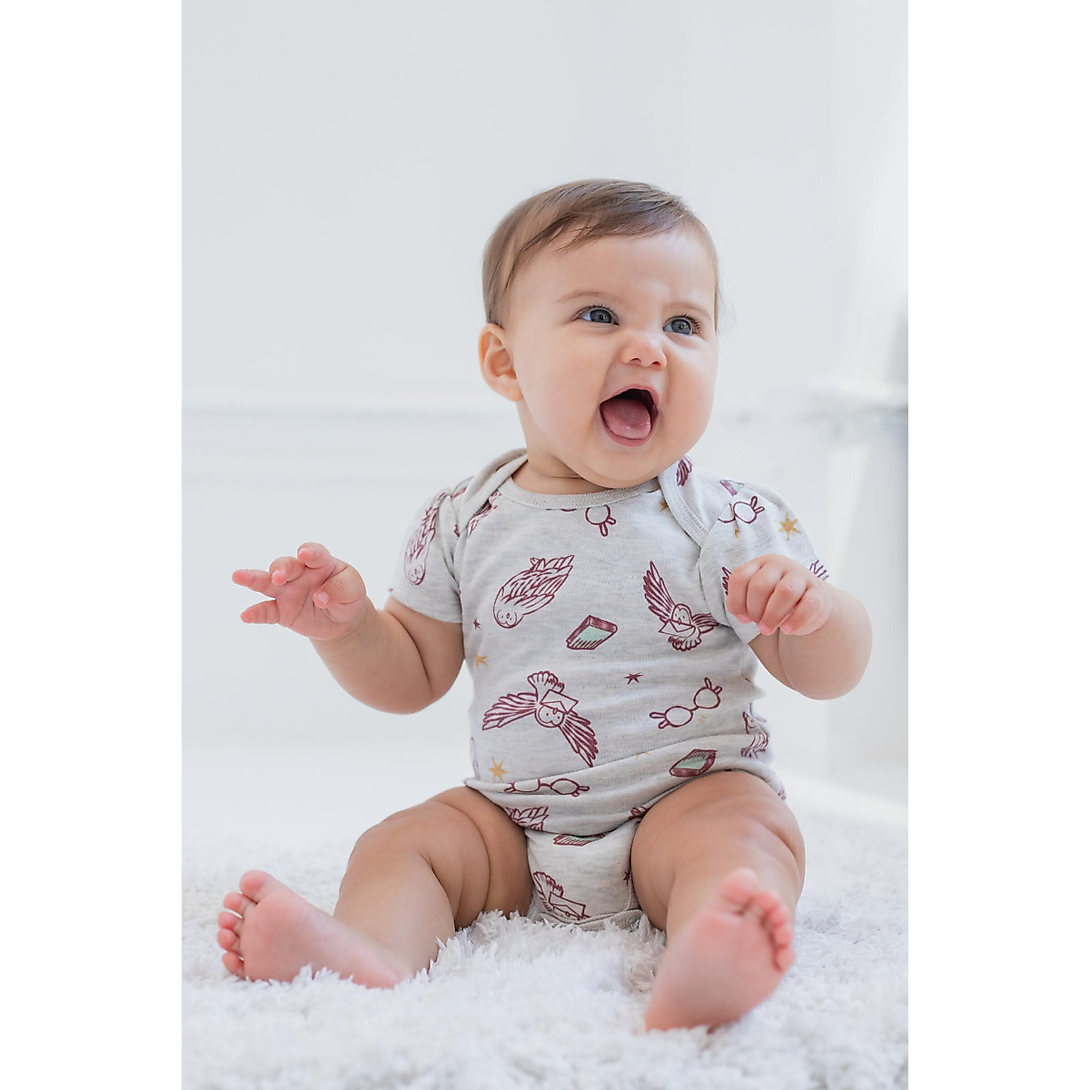 Harry Potter Hogwarts Newborn Baby Girls 5 Pack Short Sleeve Bodysuits 3-6 Months