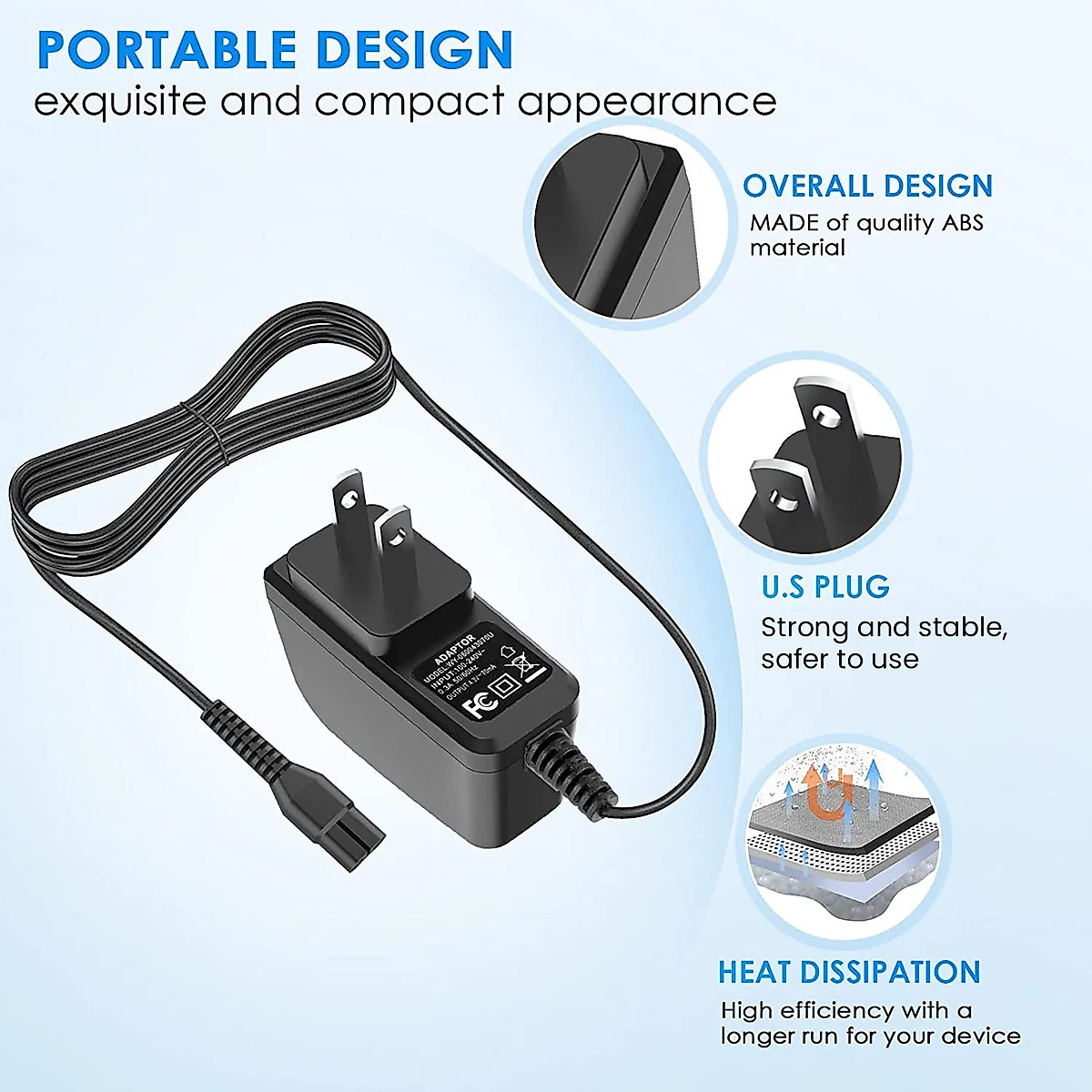for Philips One Blade QP2520 Charger for Philips Norelco OneBlade A003900 Power Cord, Replacement Phillips Razor QP2520, QP2520/90, QP2520/72, QP2520/70 QP2620, QG3330, MG5700 Charging Cable