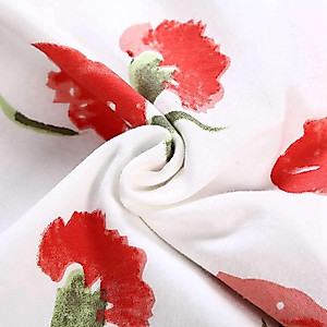 DCUTERQ Baby Girl Summer Rompers Flower Print Cheongsam Short Sleeve Romper Outfit Jumpsuit Red 6-9 Months