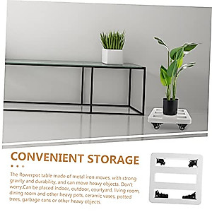 Cabilock Mobile Pot Base Round Planter House Plants Bonsai Planter Pot Round Flower Pots Rack Caddies Heavy Duty Plant Caddy with Wheels Iron Potted Plant Caddy Rolling Plant Tray Pulley
