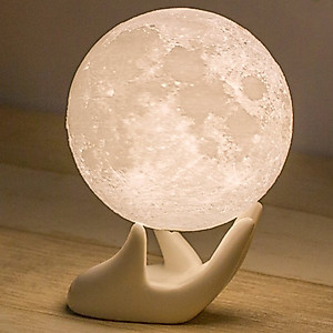 LSHCX 3D Moon Lamp Stand Crystal Ball Stand Suitable for Home, Bedroom, Living Room, Office Decoration, 3.14in L x 1.85in H, 2 Pack(Ceramic)