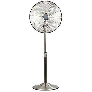 Tangkula 18-Inch Metal Pedestal Fan, Industrial Metal Standing Fan w/Powerful Motor, Height & Wind Speeds Adjustable Fan w/Wide Oscillation Angle, Perfect for Gyms, Warehouses