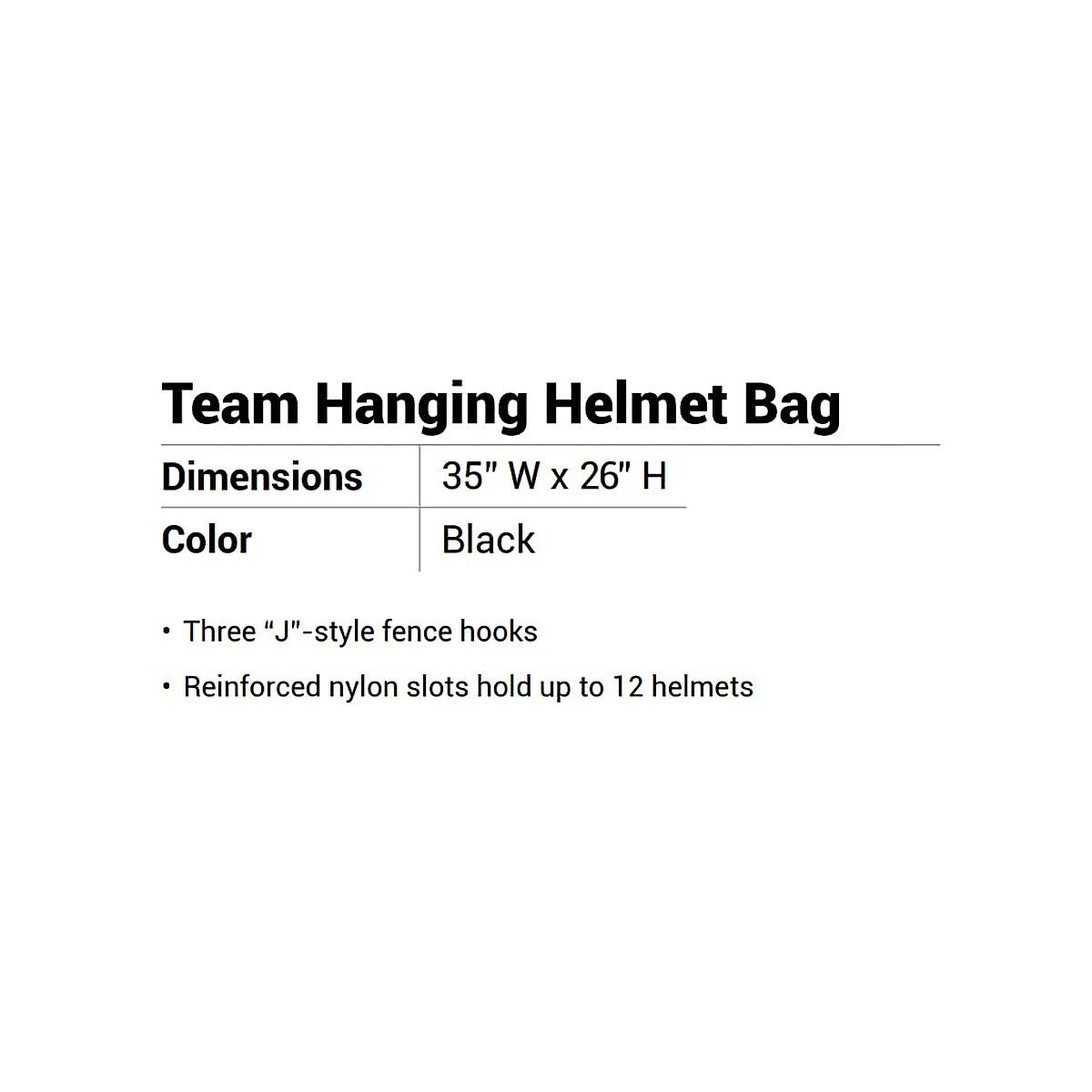 Easton | TEAM HANGING HELMET BAG | Holds 12 Baseball / Softball Helmets | Includes 3 Fence Hooks + Travel Straps
