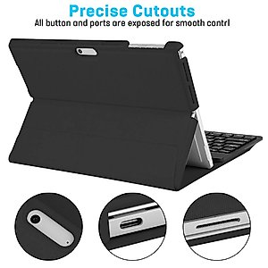 Microsoft Surface Pro 7 Case with Keyboard，Keyboard Case for Microsoft Surface Pro 7 (2019/Surface Pro 6 (2018) / Surface Pro 5(2017)/ Surface Pro 4 (2015) 12.3 inch Tablet