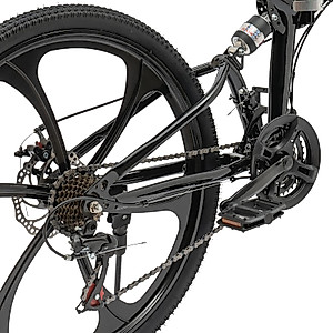 Dodoam 26" Mountain Bike 21 Speed Bicycle MTB Disc Brake Full Suspension Dual Disc Brake