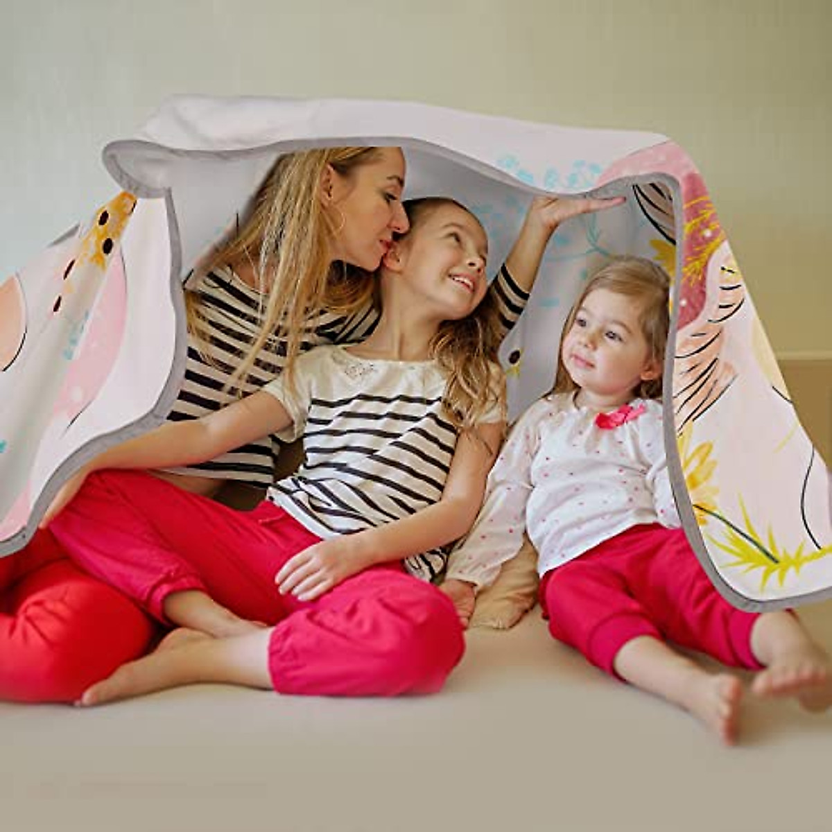 Red Mushroom Blanket, Mushroom Throw Blanket Women Men Kids Cozy Super Soft Flannel Double Layer Plush Bed Blanket ，All Season Blanket Gifts，50x60inch…